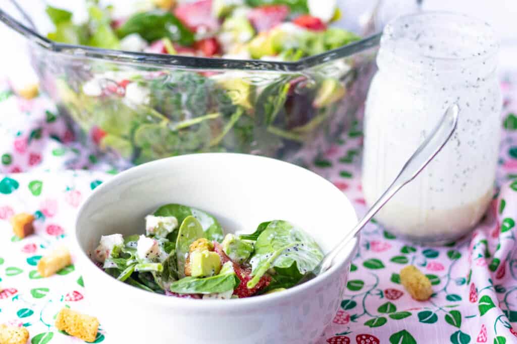 Spinach Strawberry Goat Cheese Salad with Poppy Seed Dressing ...
