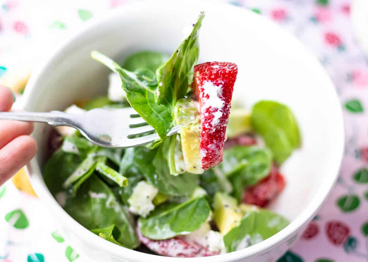 Spinach Strawberry Goat Cheese Salad with Poppy Seed Dressing ...